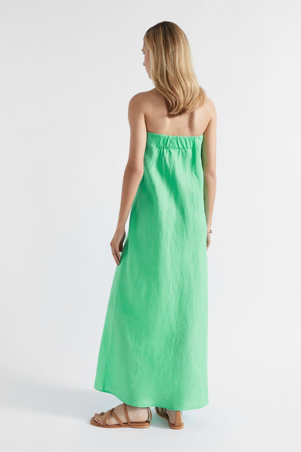 Core Linen Strapless Maxi Dress