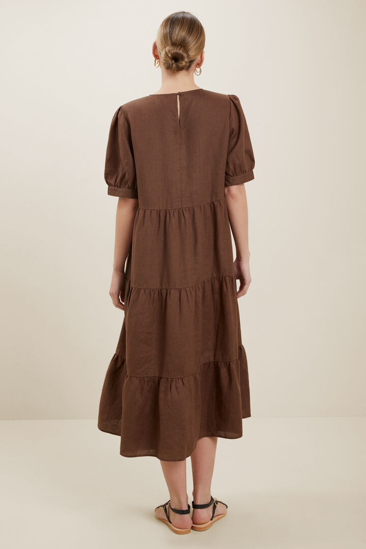 Linen Tiered Midi Dress | Seed Heritage