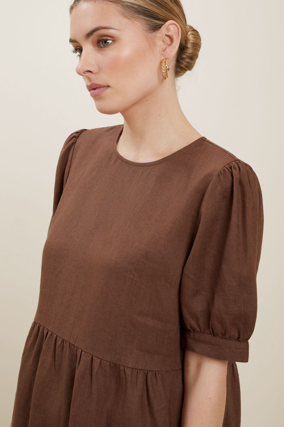 Linen Tiered Midi Dress | Seed Heritage