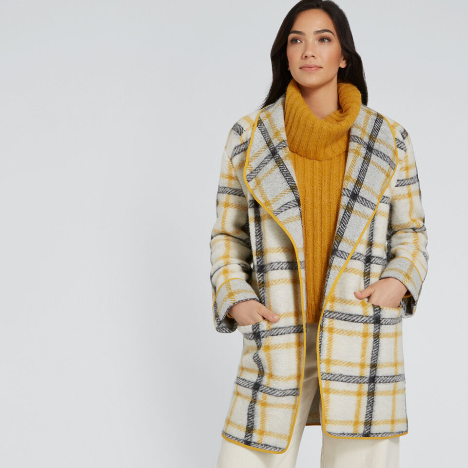Soft Drape Check Coat | Seed Heritage
