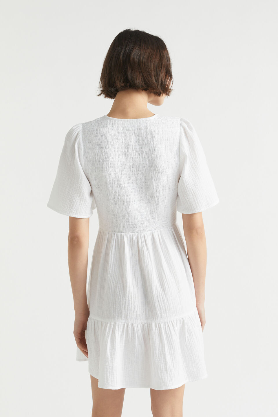 Cheesecloth Shirred Mini Dress | Seed Heritage