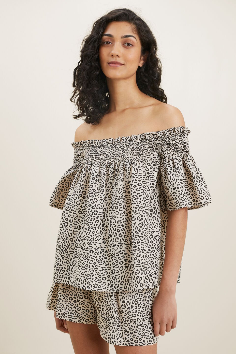 Leopard Off Shoulder Top | Seed Heritage