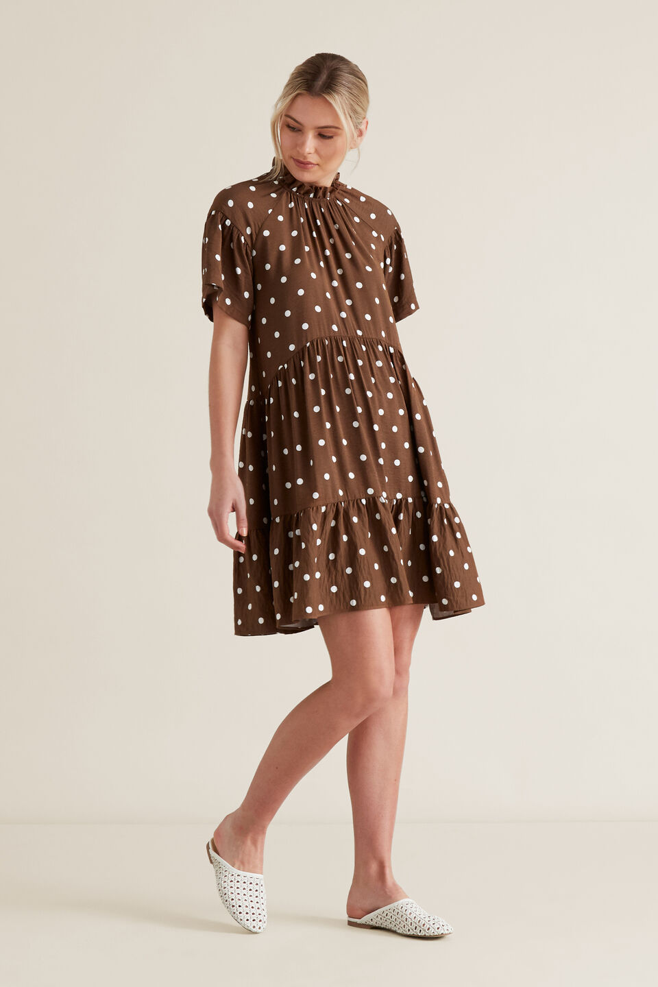 High Neck Spotty Dress | Seed Heritage