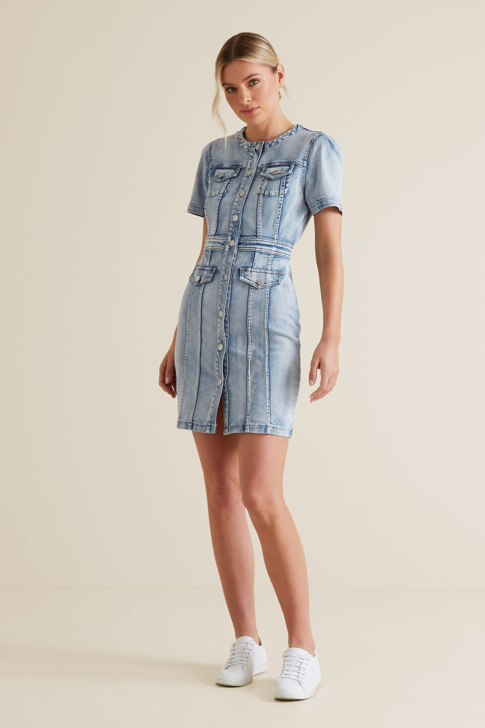 Button Through Denim Dress | Seed Heritage