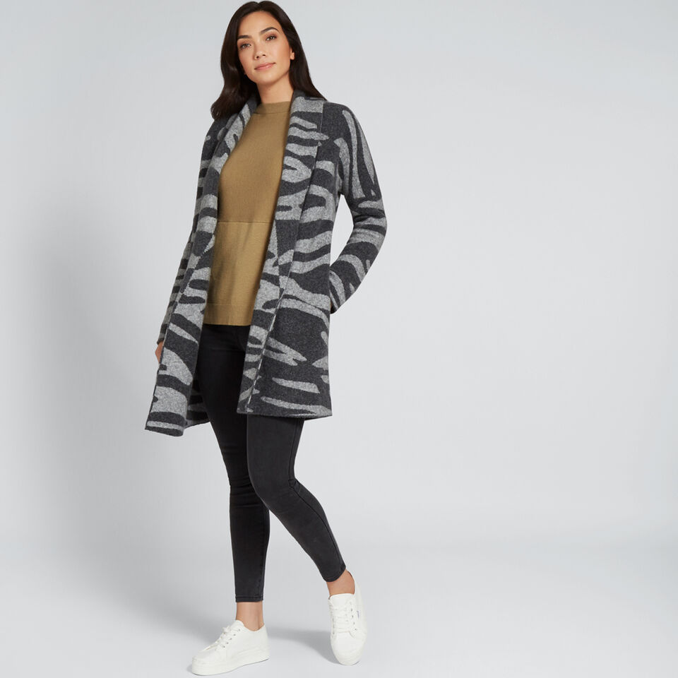 Zebra Print Cardigan | Seed Heritage