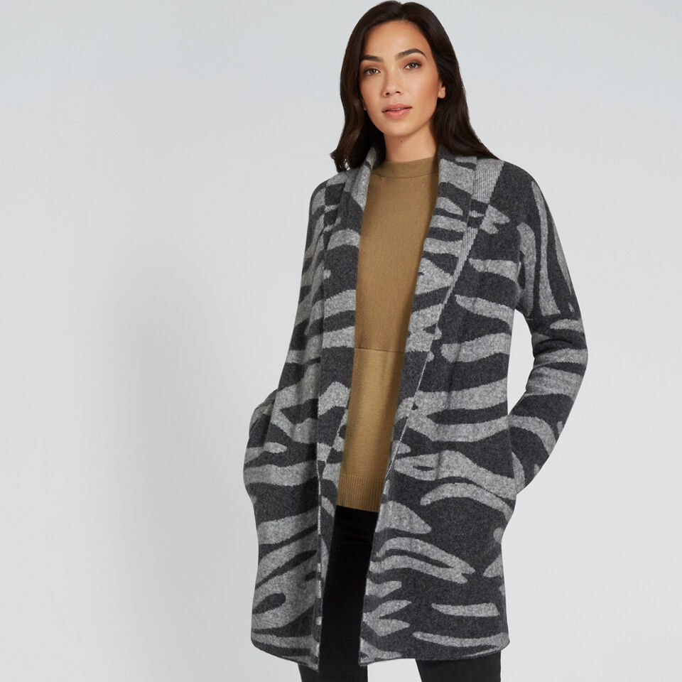 Zebra Print Cardigan | Seed Heritage