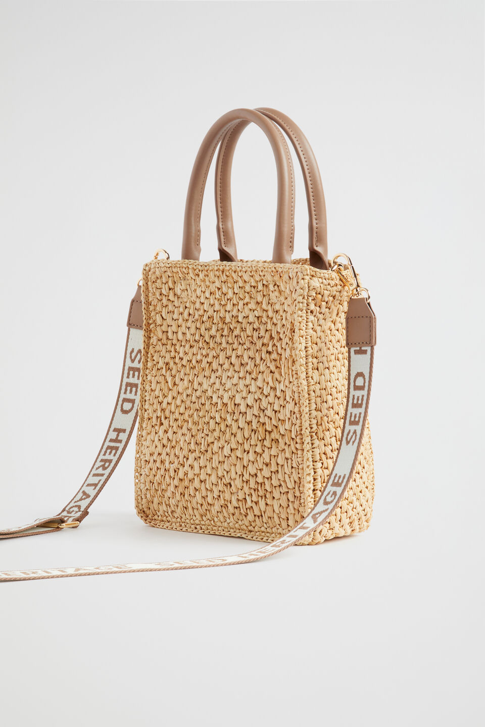Monochrome Logo Raffia Mini Tote | Seed Heritage
