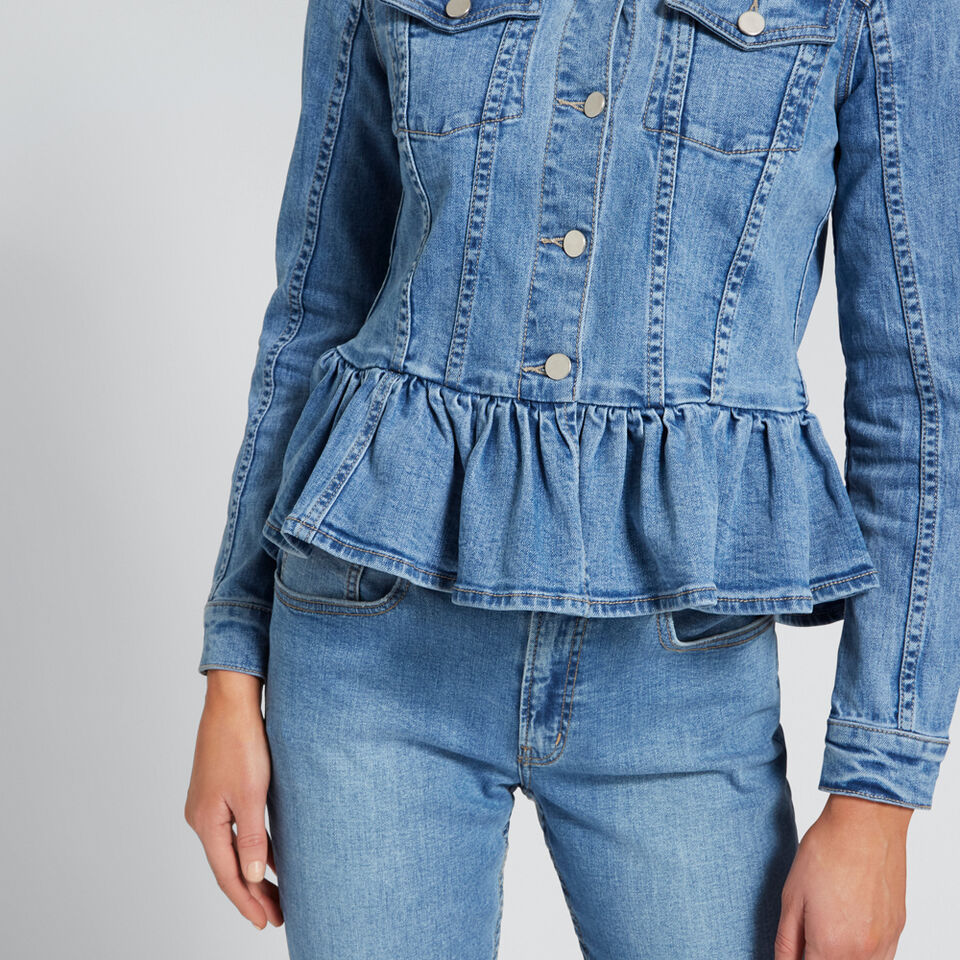 Ruffle Hem Denim Jacket | Seed Heritage