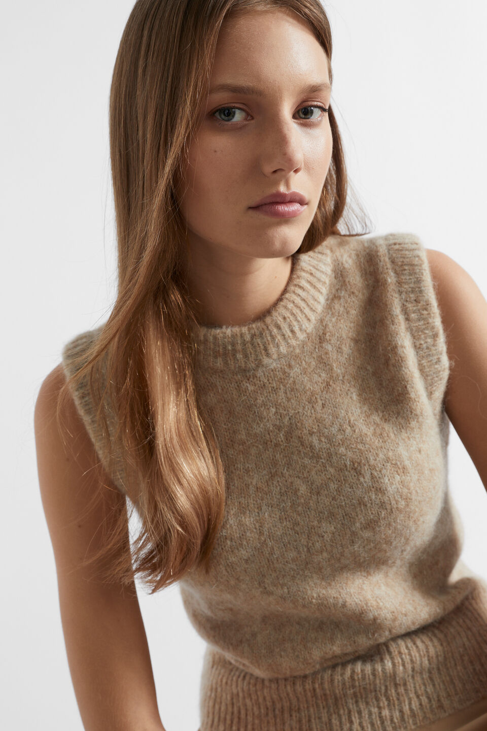 Wool Blend Crew Neck Vest | Seed Heritage